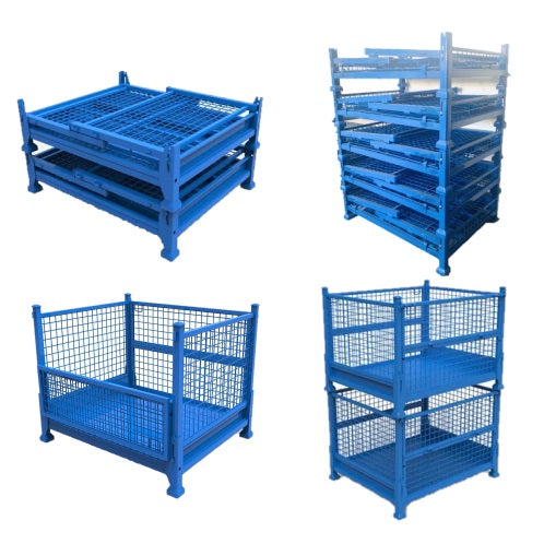 Collapsible & Stackable Mesh Stillage Storage Cage | Supo Castors Australia