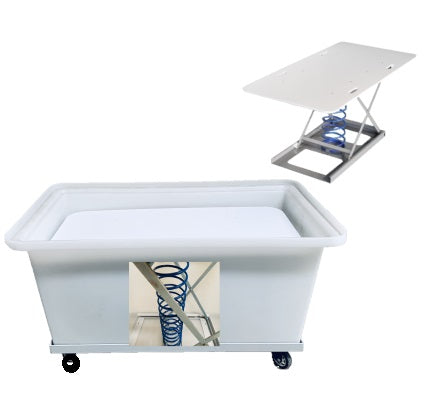 430LT Spring Loaded Laundry Tub Trolley | Plastic Bin Trolley-Straight